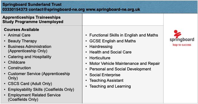 Springboard Sunderland - Sunderland City Provider Network